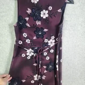 Lisa Jo | Dresses | Vtg 9s Y2k Dark Floral Tie Back Maxi Dress Purple ...